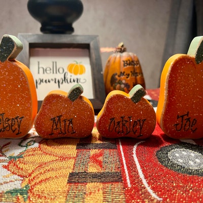 INDIVIDUAL Personalized Pumpkin Halloween Decor Thanksgiving - Etsy