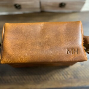 Monogrammed Leather Dopp Kit Groomsmen Gift Men's Leather - Etsy