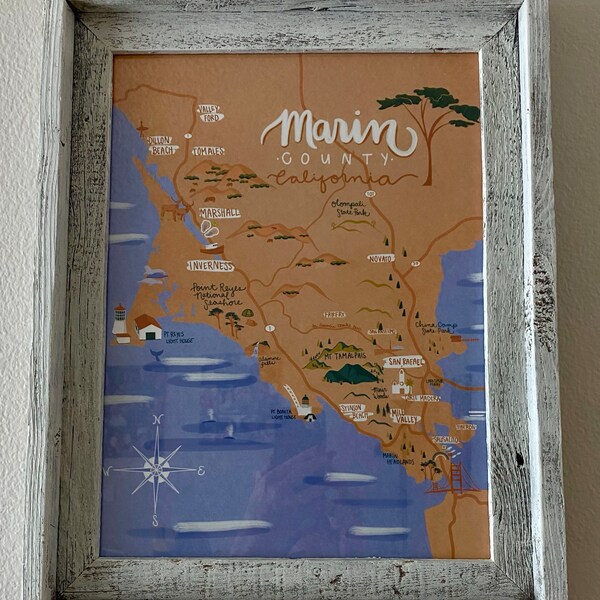 San Diego Illustrated Map Poster | 12x16 Inches | San Diego La Jolla ...