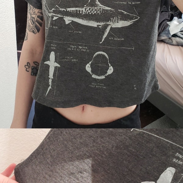 Tiger Shark Anatomy Crop Top, Shark Crop Top, Gifts for Girlfriend ...