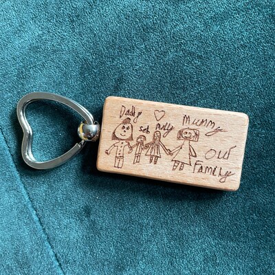 Personalised Keyring Wooden Custom Key Ring Beech Wood - Etsy