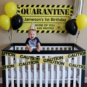 Quarantine First Birthday Vinyl Banner Sign Free - Etsy