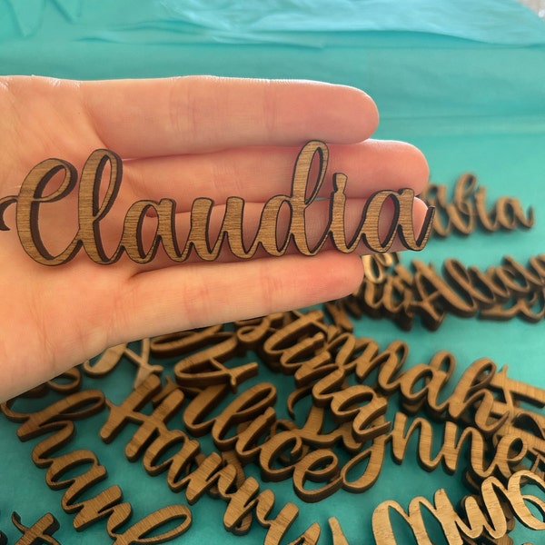 Personalised Oak Napkin Rings Wedding Place Settinglaser Engraved Table ...