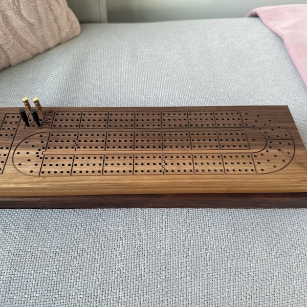 Lined Walnut Crib Board | Cribbage Board |skunk Lines |card and Peg ...