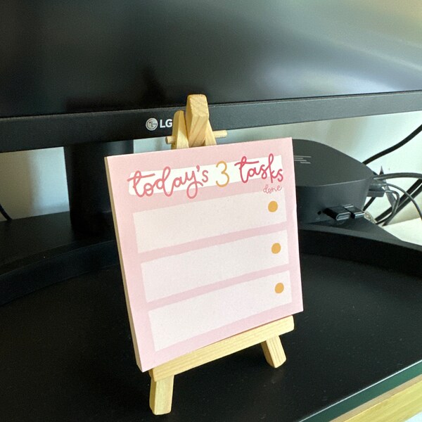 Memo Pad - Today's Three Tasks - to Do List - Pink Stationery - Etsy