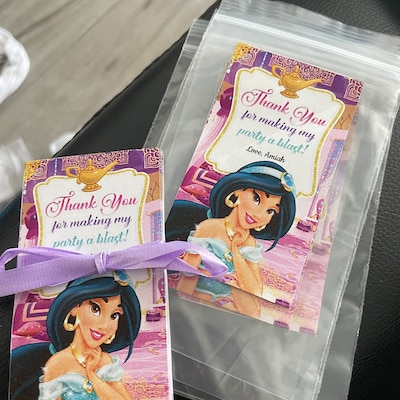 Princess Jasmine Thank You Tags, Princess Jasmine Giveaway Labels ...