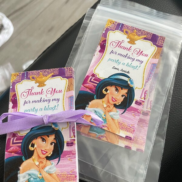 Princess Jasmine Thank You Tags, Princess Jasmine Giveaway Labels ...