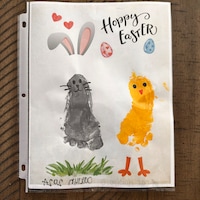 4 X Easter Handprint Footprint Craft Art PACK / Bunny Carrot Chick ...