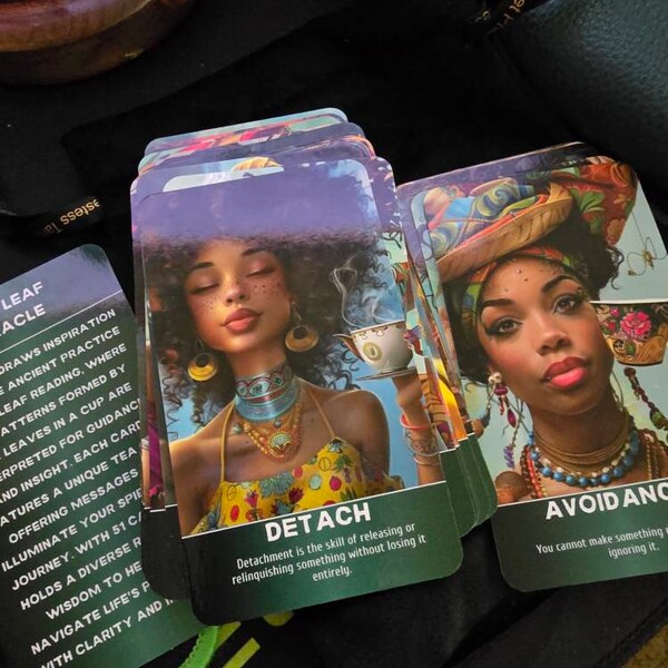 Tea Leaf Oracle Card Deck With Guidebook | 51 Tarot-sized Cards ...