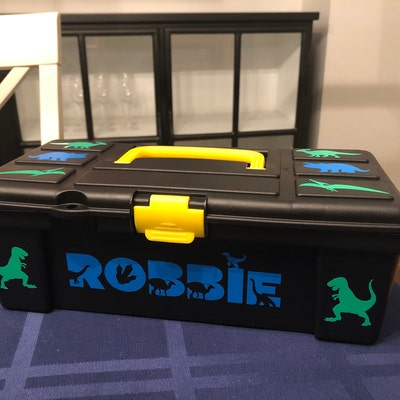 Personalized Dinosaur Toolbox for Kids, 12x4.5x4 In. Fun Dino Design ...