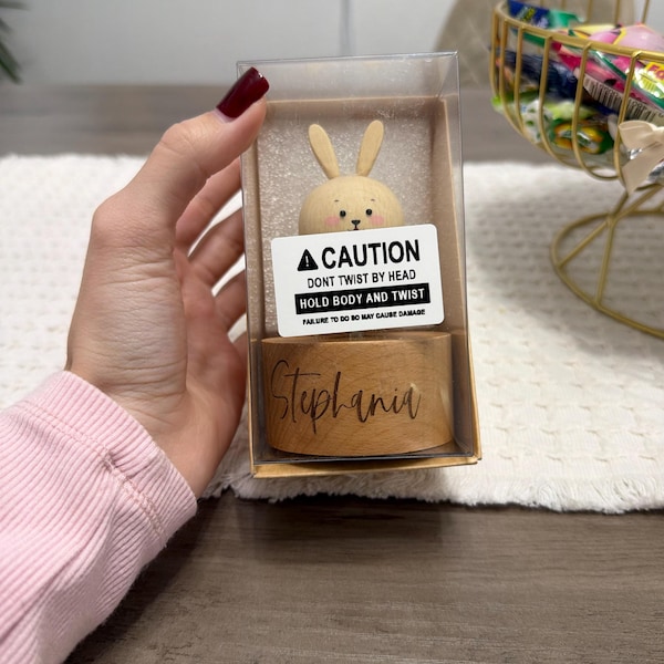 Personalized Bunny Musical Carousel | Custom Heirloom,engraved Wooden ...