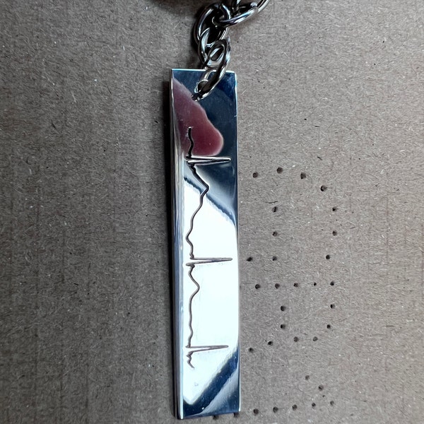 Personal Heartbeat Keychain, Cardiogram Keychain, Custom Heart Beat ...