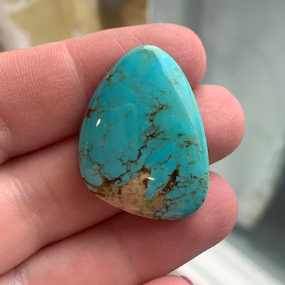 Kingman Turquoise Lightning Bolt Cabochon - Etsy