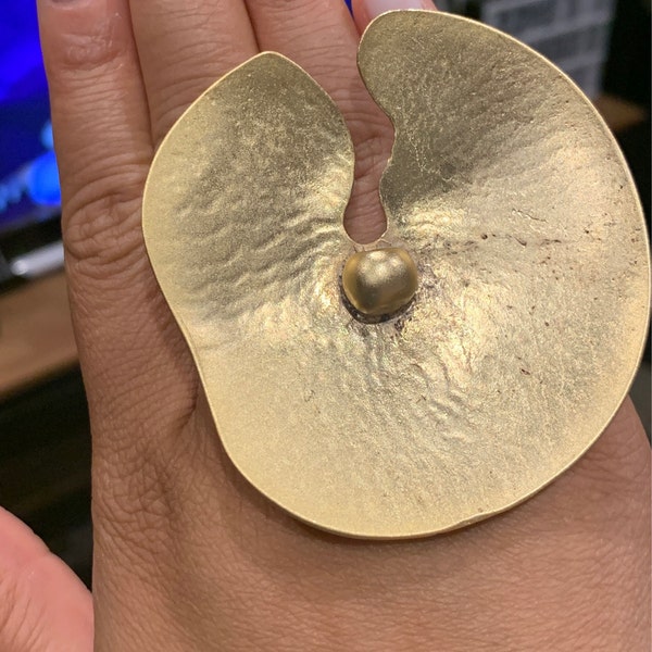 Adjustable Large Rings, Extra Large Ring, Large Lotus Leaf Ring, Boho ...