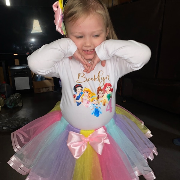 Princess Girls Theme Birthday Outfit-princess Baby Tutu Set - Etsy