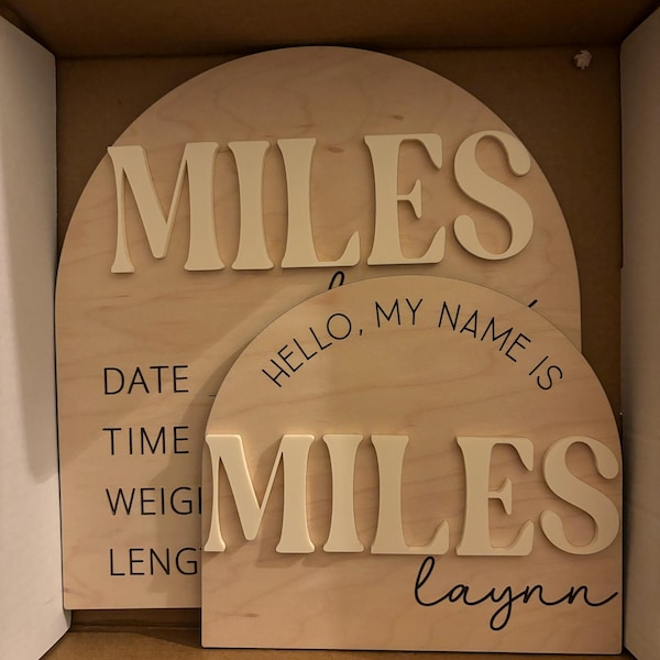 Personalized 'hello, My Name Is' Sign and Birth Stat Sign Newborn ...