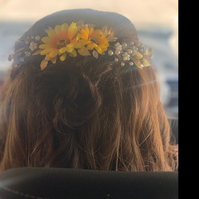 Sunflower Bridal Headpiece Sunflower Hair Comb Sunflower Headband ...