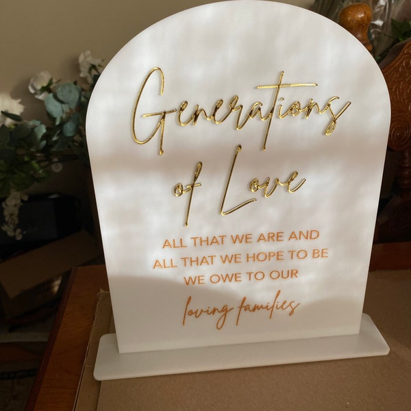 Generations of Love Acrylic 3D Sign / Generations of Love Event Sign ...