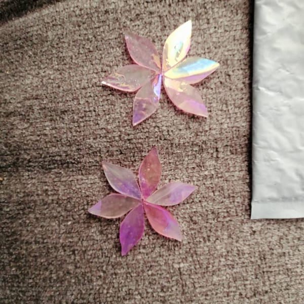 Rosebud Pink Iridized SMALL Glass Petals for Mosaics or Stained Glass ...