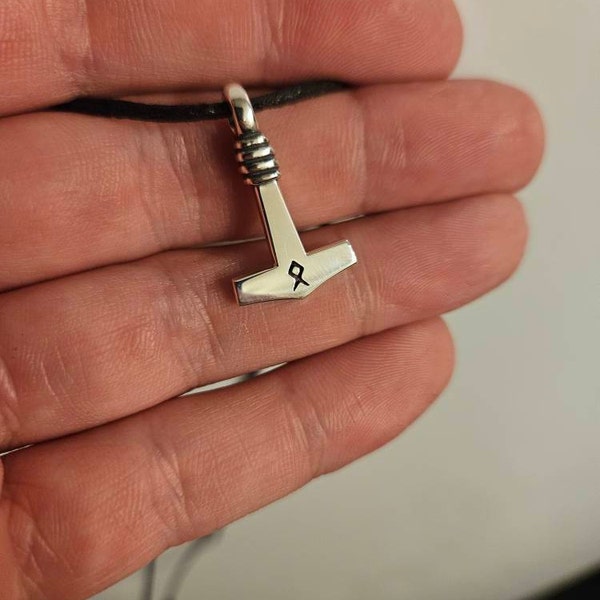 Mjolnir Pendant Thor Hammer Necklace Silver 925 Mjölnir Asatru Viking ...