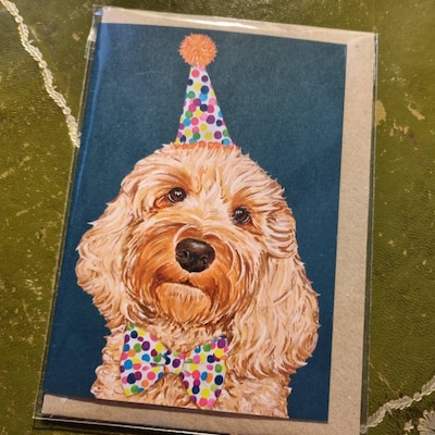 Red/golden Cockapoo Christmas Card - Etsy
