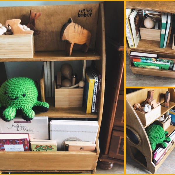 Rotating Rocket Rack for Kids Books and Toys With Magnetic Drawing ...