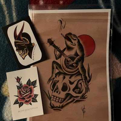 Tattooing Frogs American Traditional Tattoo Flash Print - Etsy