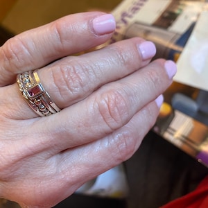 Stackable Gold Rings Gold Stack Ring Set 2 Birthstone - Etsy