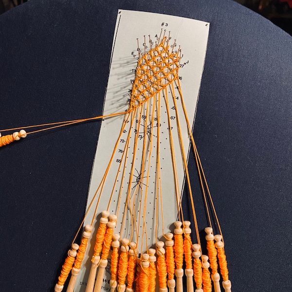 Bobbin Lace Kit With Spangled Bobbins, Beginner Bobbin Lace Set Up ...