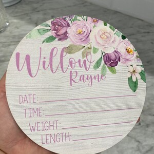 Wolf Birth Stat Sign Round Wood Birth Stat Sign Wilderness - Etsy