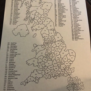 A4 UK Postcode Map Sales Tracker Postcodes I Have Sold to - Etsy