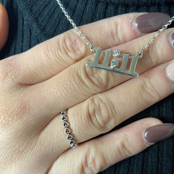 11:11 Sterling Silver Angel Number, Numerology Pendant, Necklace With ...