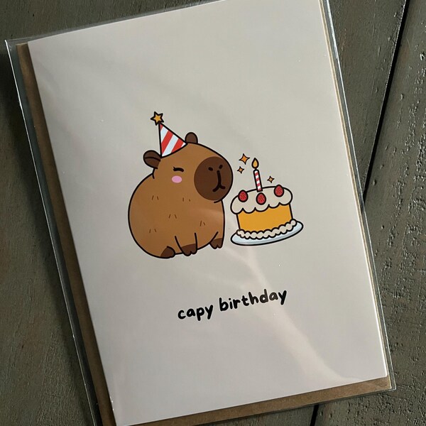 Printable Capybara Birthday Card, Cute Funny Capy Birthday Card - Etsy