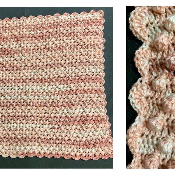 Crochet Bobble Stitch Blanket With Written Pattern | Sirin's Crochet ...