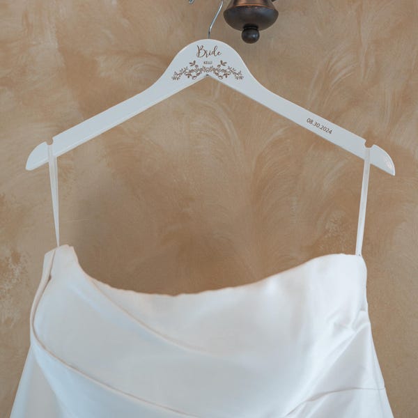 Personalized Bride Hanger - Wedding Dress Hanger - Bridal Dress Hanger ...