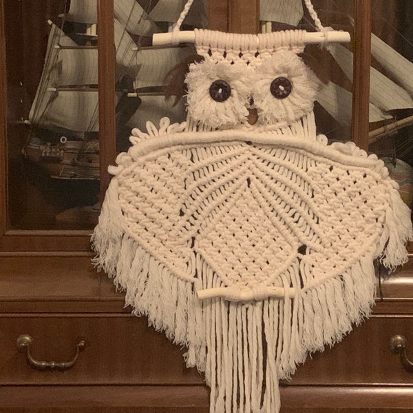 PDF Macrame Owl Pattern Digital Macrame Owl Wall Hangings, Wall Decor Home Art, Owl Figurine ...