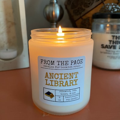 Ancient Library Book Inspired Candle Bookworm Gift 8 Oz Soy Candle - Etsy