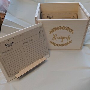 5x7 Wood Recipe Box With Recipe Stand box Only - Etsy