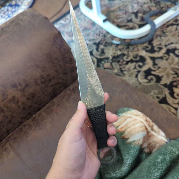Handmade Damascus Steel Wrapped Throwing Knife Set - Etsy