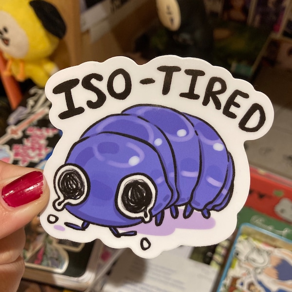 Iso-tired Isopod Bug Nature Glossy Waterproof Sticker Laptop Water ...