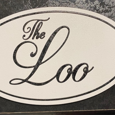 Loo Bathroom Door Sign Plaque Restroom Black Letters - Etsy