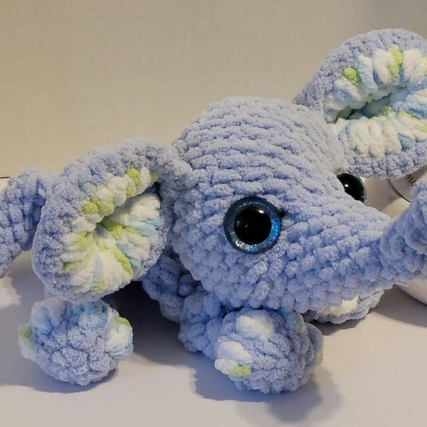 Tulip the Elephant Snuggler | PDF Crochet Amigurumi Pattern | Low Sew ...