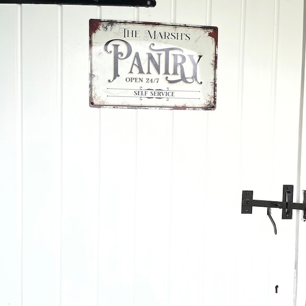 Personalised Pantry Sign Metal Wall Door Signage - Larder Vintage Retro ...