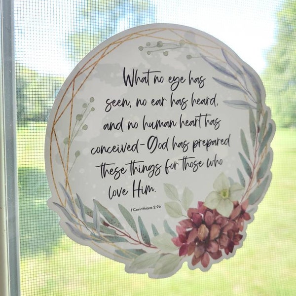 Bible Memory Verse Vinyl Static Cling Stickers Large 5in Size Use on ...