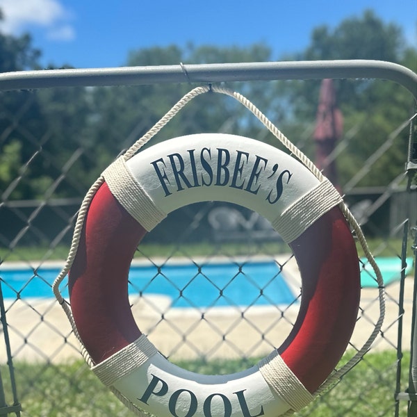 Personalized Life Preserver Ring - Pool Décor - Boat Décor -beach House ...