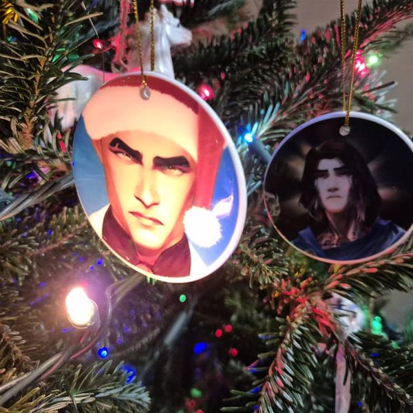 Santa Jayce Arcane Decorative Ceramic Ornaments, Double-sided, Holiday ...