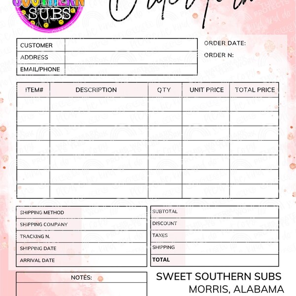 Order Form Editable, Custom Order Forms, Canva Template, Small Business ...
