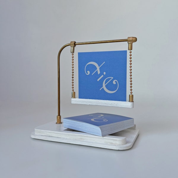 White Square Business Card Stand, Business Card Holder for Desk ...