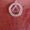 Alcoholics Anonymous Sterling Silver Pendant, AA Symbol in a Circle of ...