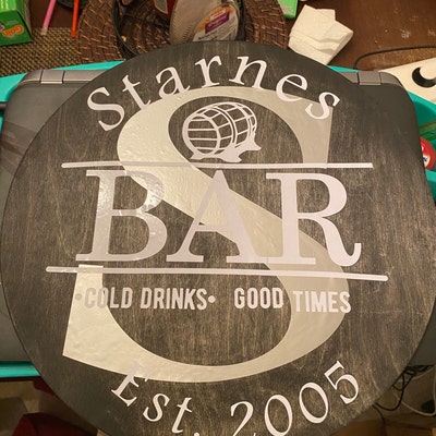 Bar SVG, Family Name Cut File, Round Bar Sign Svg, Established Sign Svg ...